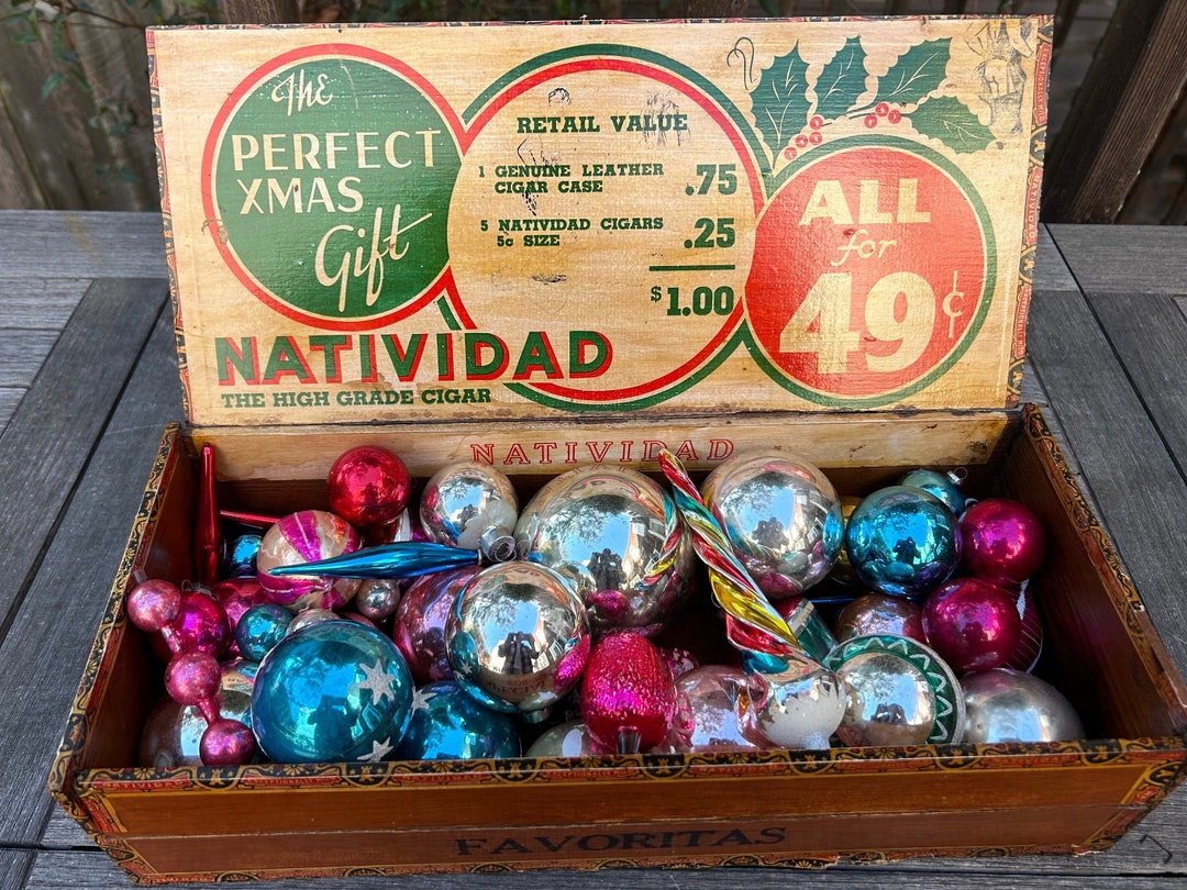 Vintage Natividad Wooden Christmas Retail Display Cigar Box, Rustic ...