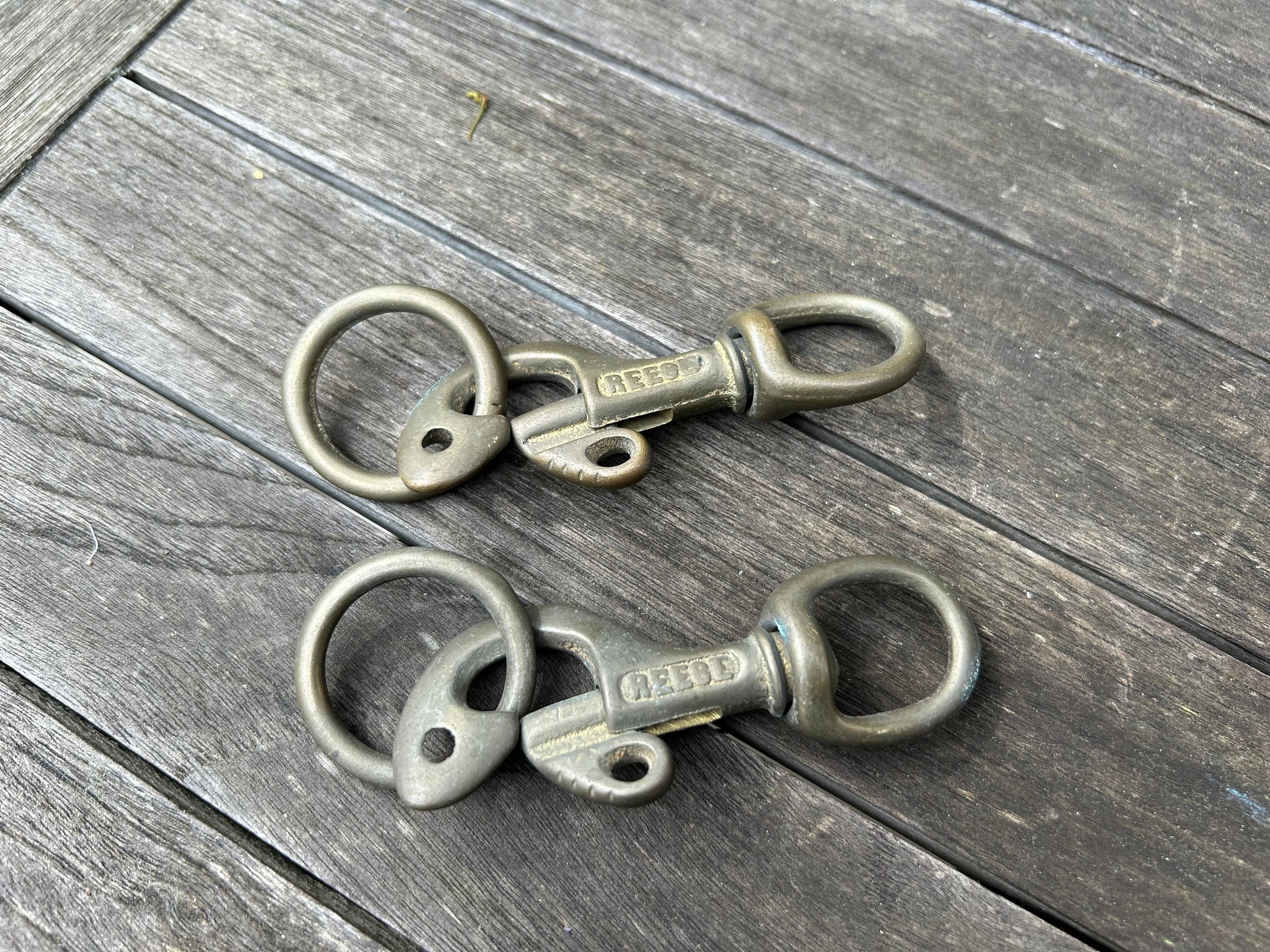 Vintage Reese Brass Swivel Snap Clip Pair, Key Ring Clip, Security Belt ...