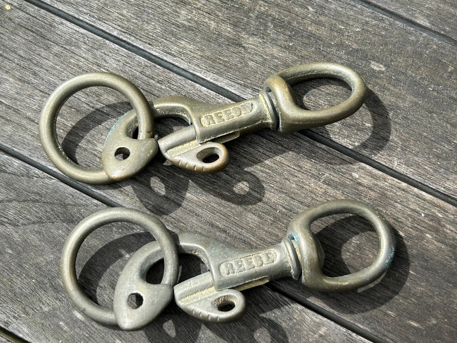 Vintage Reese Brass Swivel Snap Clip Pair, Key Ring Clip, Security Belt ...