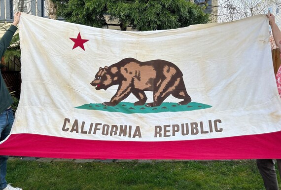 Bandera De La República De California Rústica 90+ Bandera De New
