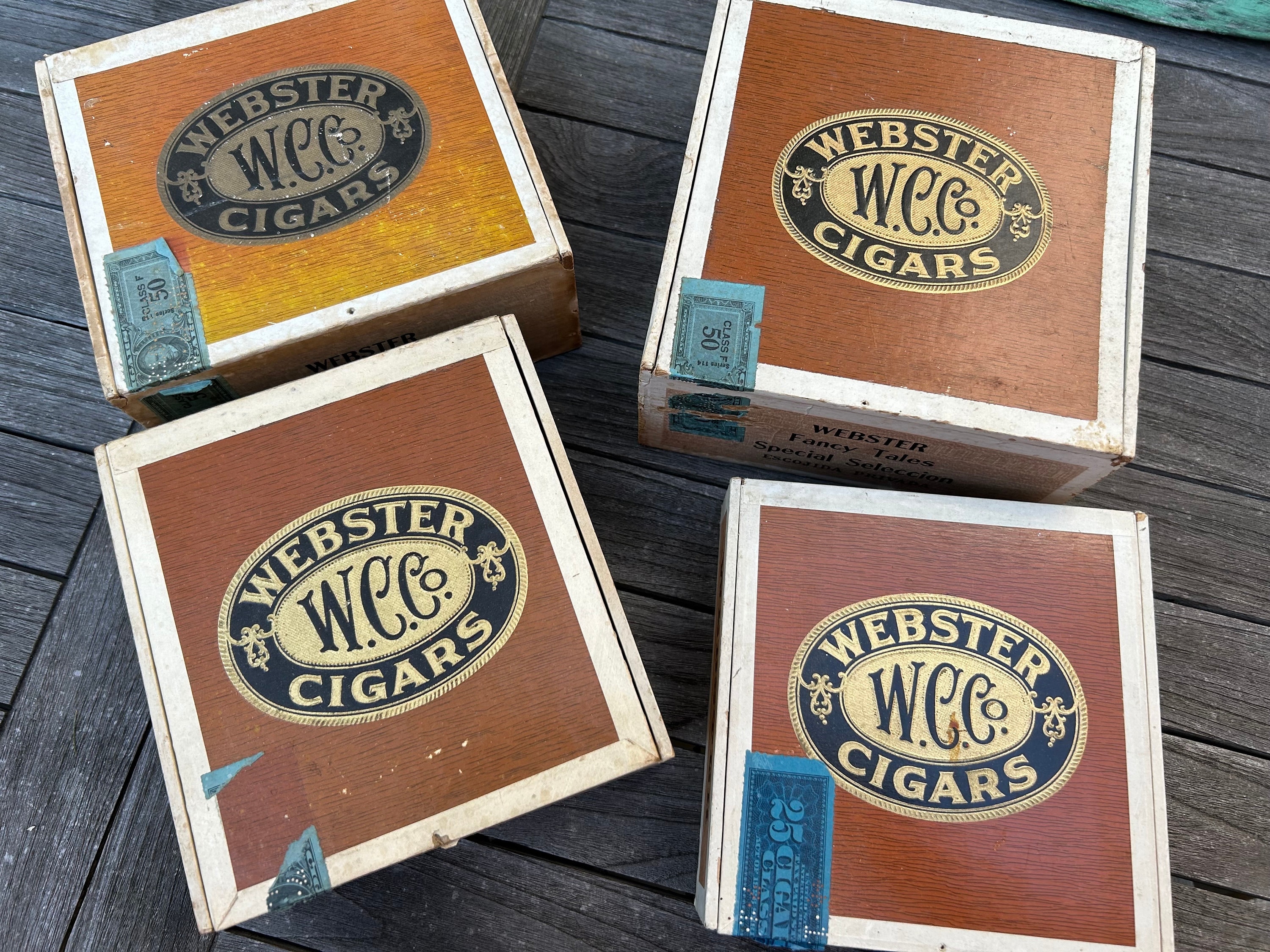 Vintage and Rustic Webster Cigar Box Collection Tobacciana Advertising ...
