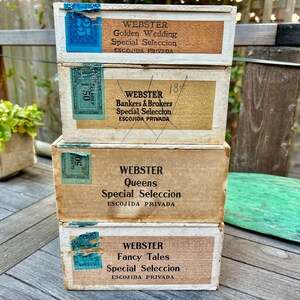 Vintage and Rustic Webster Cigar Box Collection Tobacciana Advertising ...