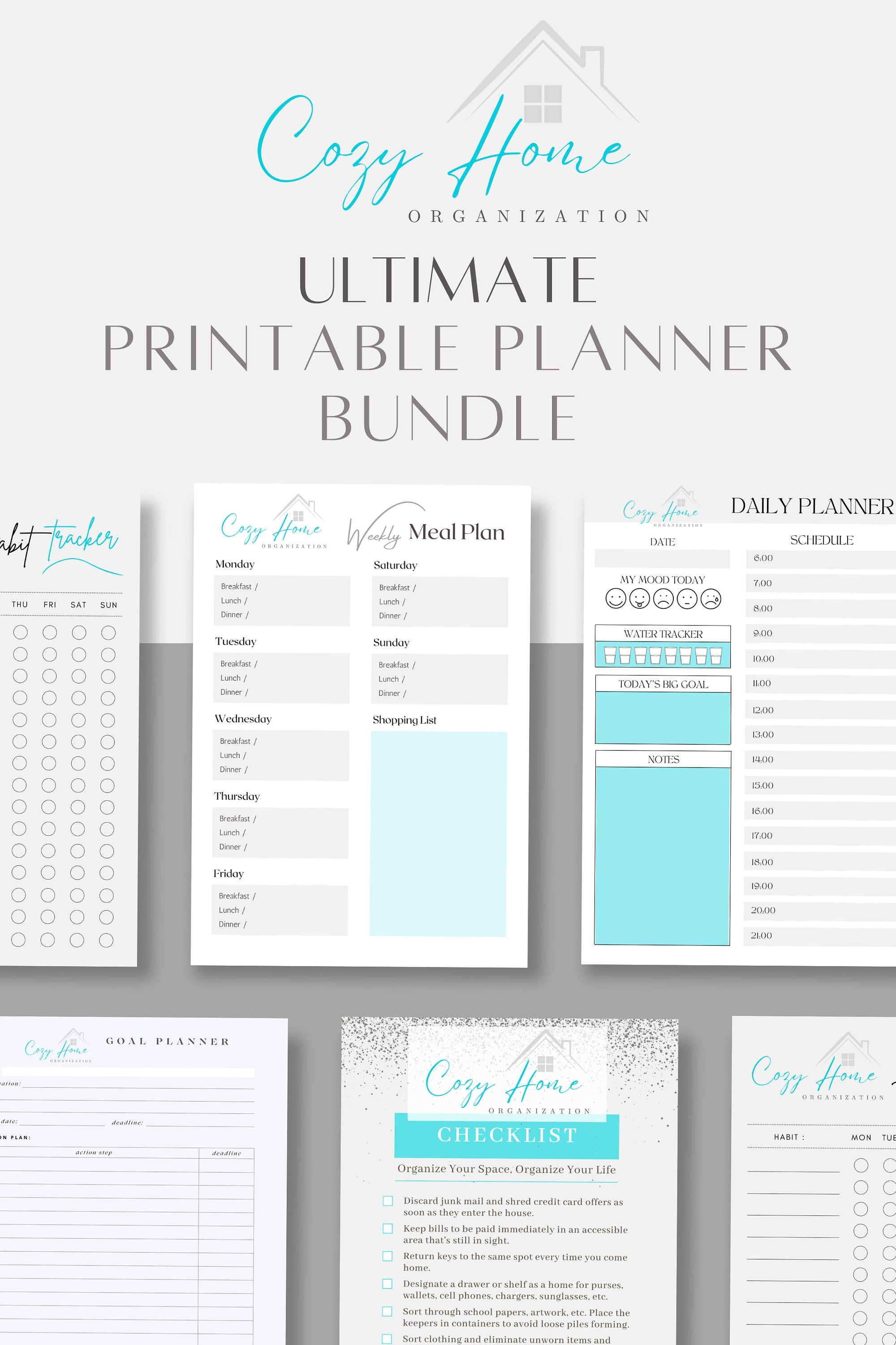 Printable Ultimate Digital Bundle Daily Planner, Habit Tracker, Meal ...