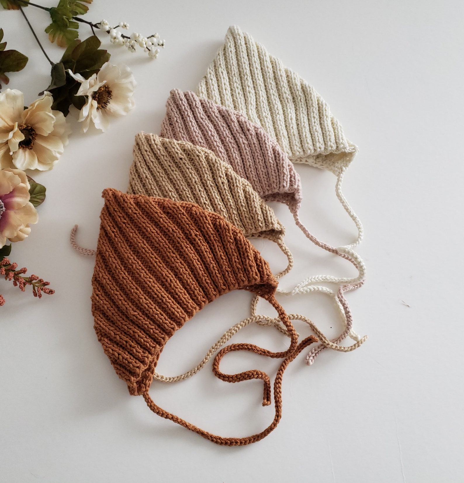 Ruston Pixie Bonnet.neutral Colors.neutral Pixie.knit Baby | Etsy