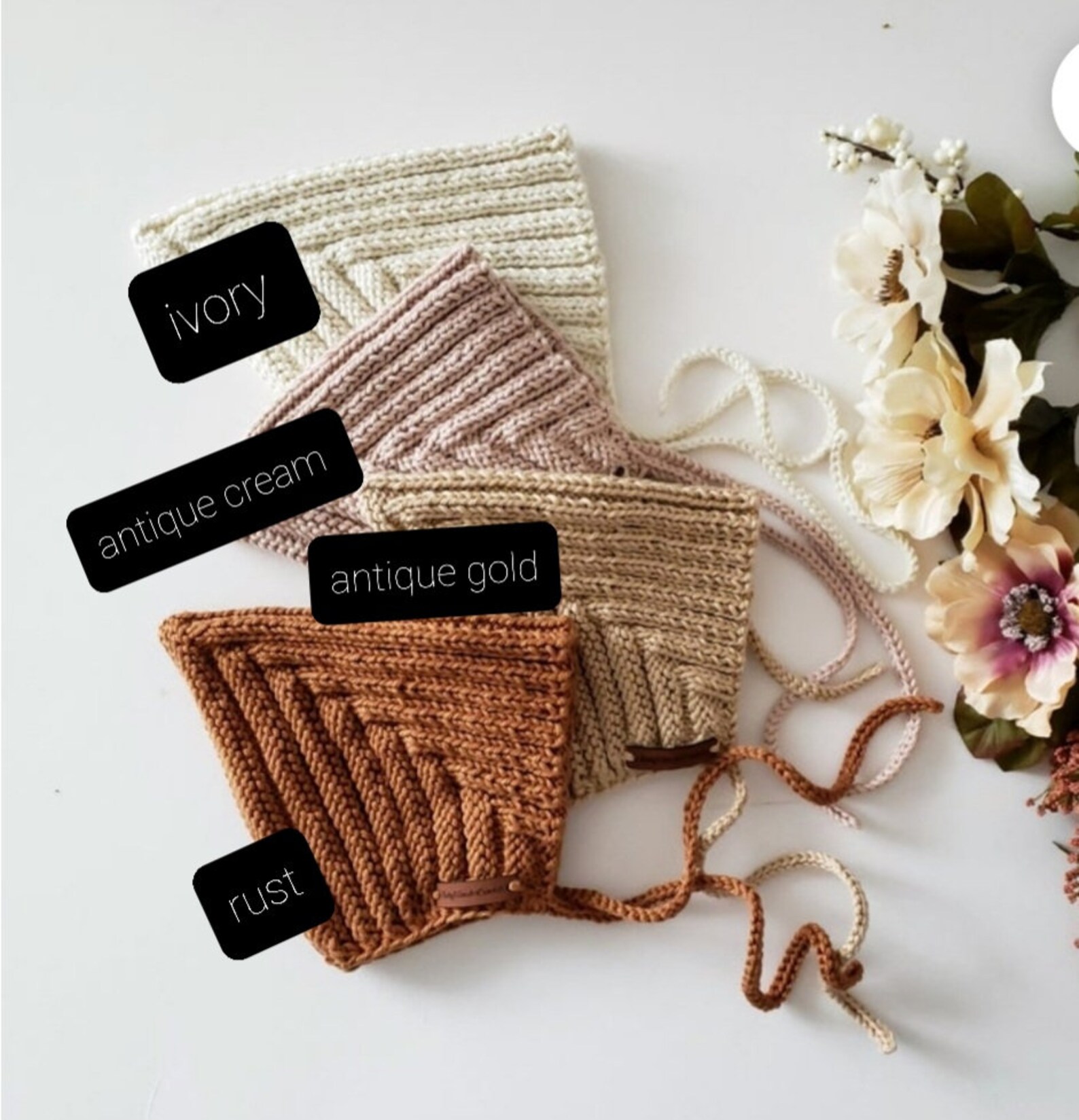 Ruston Pixie Bonnet.neutral Colors.neutral Pixie.knit Baby | Etsy