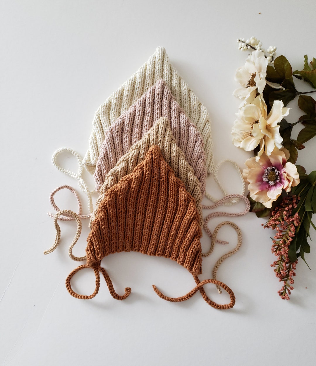 Ruston Pixie Bonnet.neutral Colors.neutral Pixie.knit Baby Bonnet.knit ...