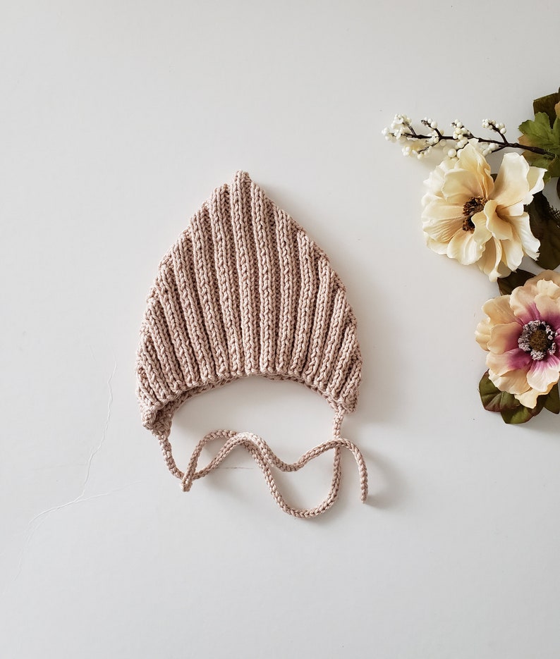 Ruston Pixie Bonnet.neutral Colors.neutral Pixie.knit Baby - Etsy