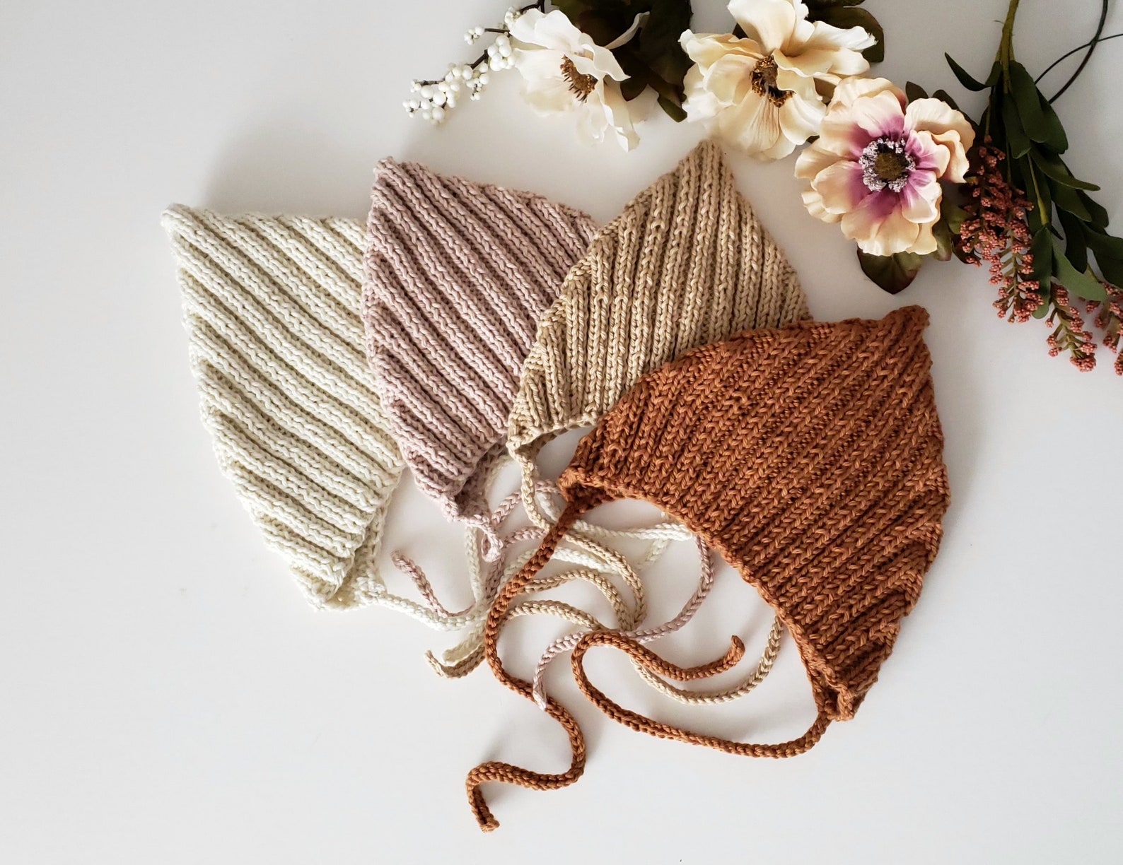 Ruston Pixie Bonnet.neutral Colors.neutral Pixie.knit Baby | Etsy