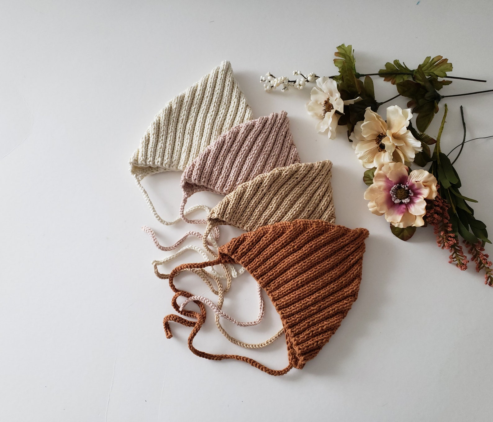 Ruston Pixie Bonnet.neutral Colors.neutral Pixie.knit Baby | Etsy