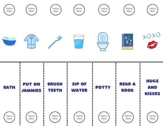 Girl & Boy Themed Bedtime Routine Chart - Etsy