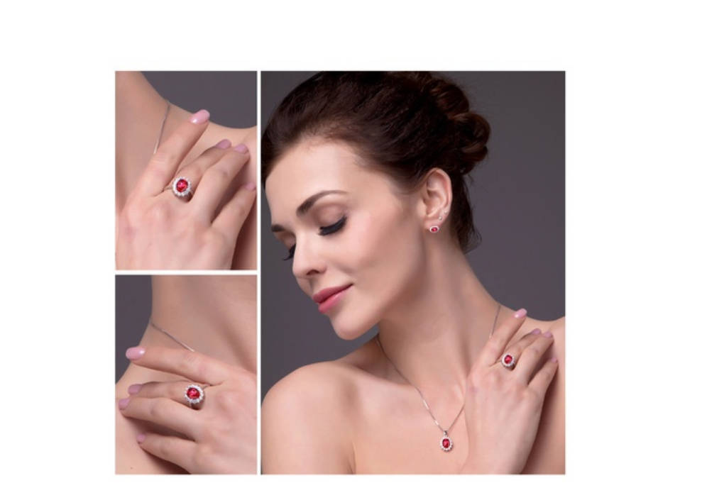 Princess Diana William Kate Middleton's 3.2ct Created Red Ruby ...