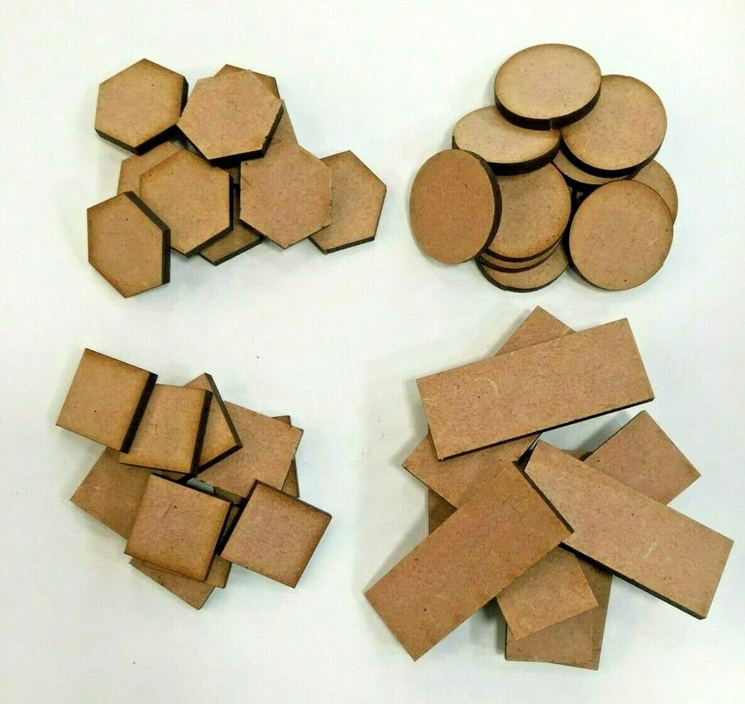 Mdf Bases War Games Role Playing Sets and Scenery Squares Rounds Ovals ...