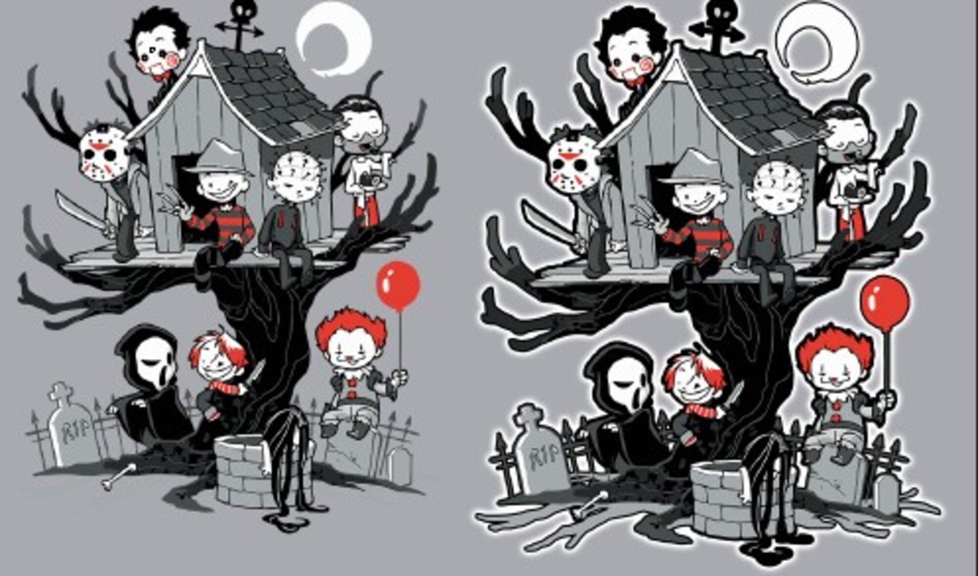 Serial Killers Treehouse Chibi Cute Character Png Halloween - Etsy