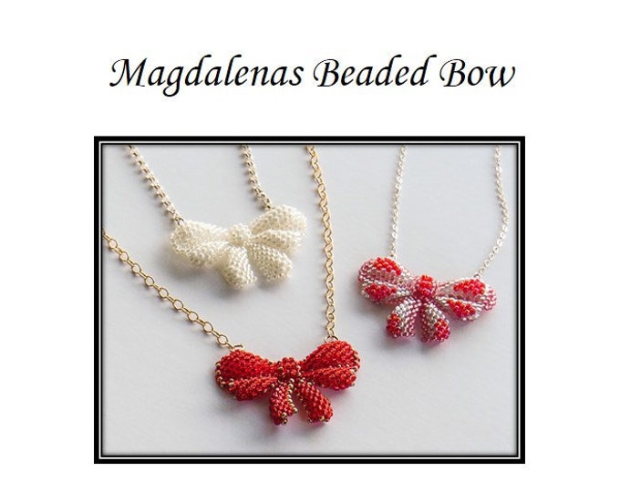 Magdalena's Beaded Bows PDF Tutorial by Anna Lindell - Etsy