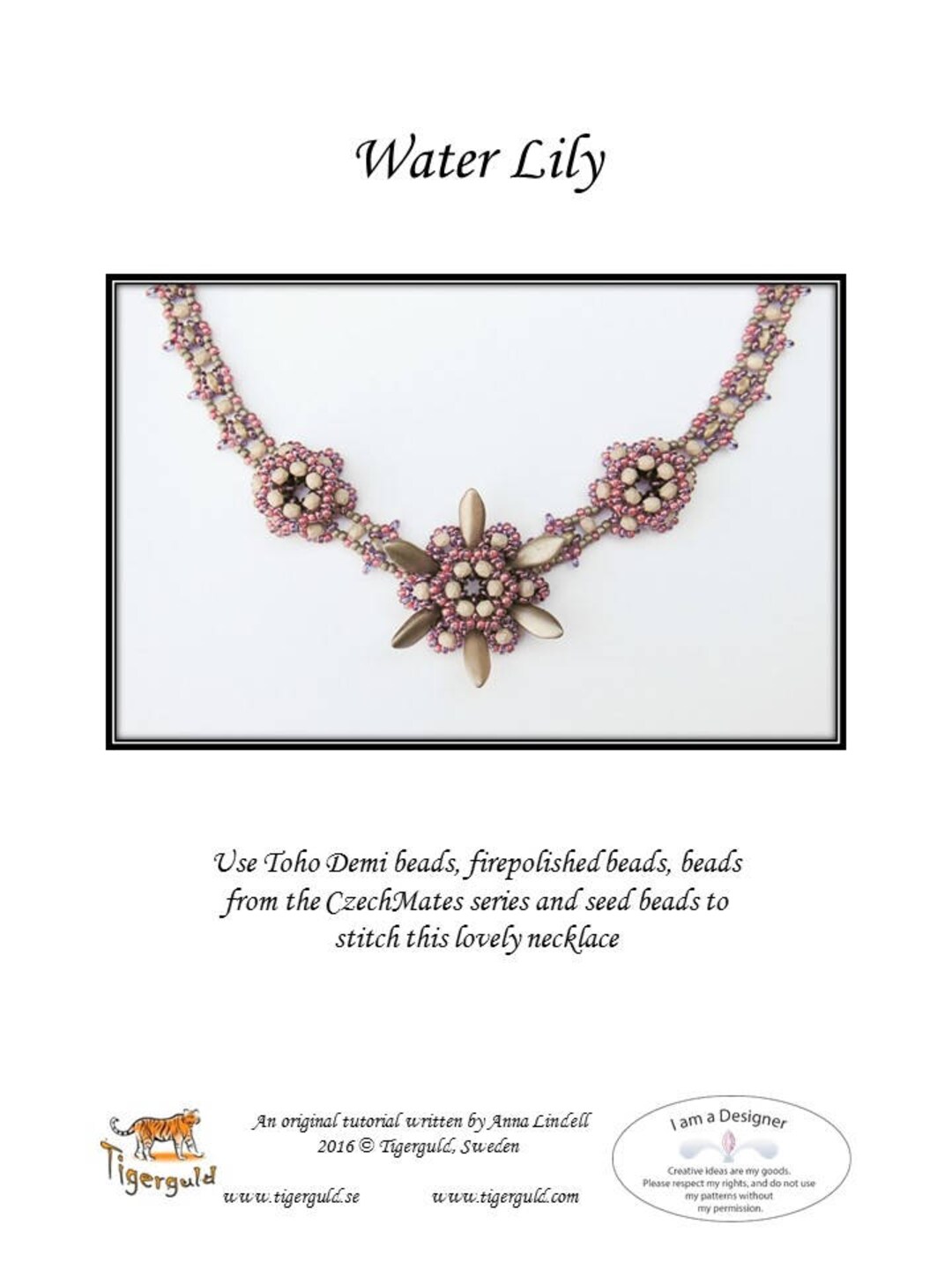 Water Lily - PDF Tutorial by Anna Lindell - Etsy