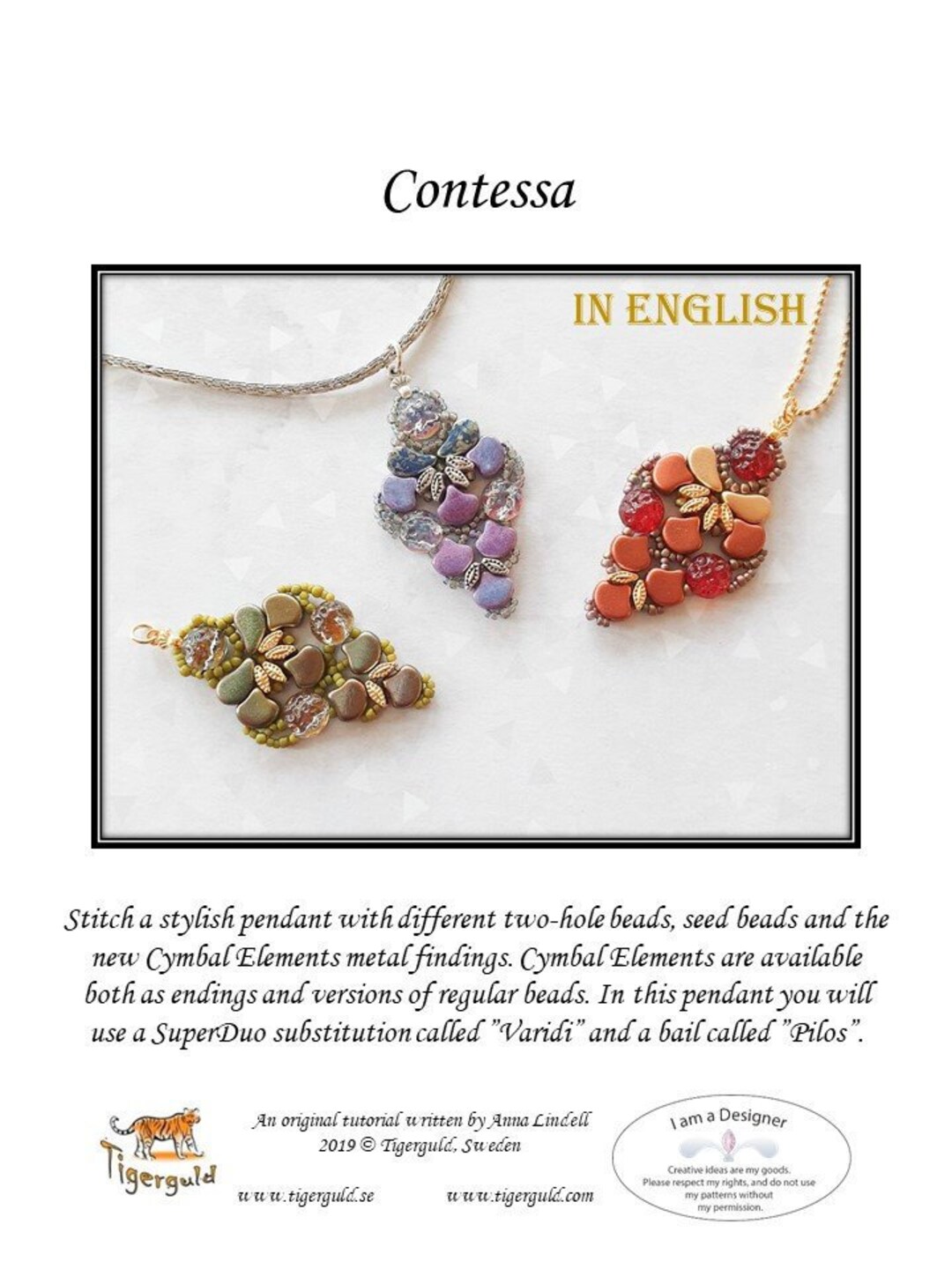 Contessa - PDF Tutorial by Anna Lindell - Etsy