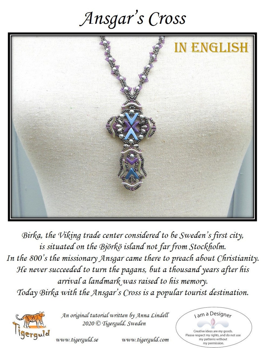 Ansgar's Cross - PDF Tutorial by Anna Lindell - Etsy