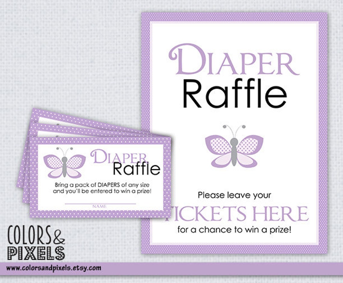 Diaper Raffle Tickets and Table Sign Baby Shower Printable - Etsy