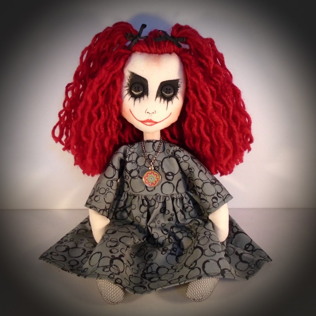 Collectable Doll, Gothic Art Doll, Handmade Art Figure, Cloth Doll ...