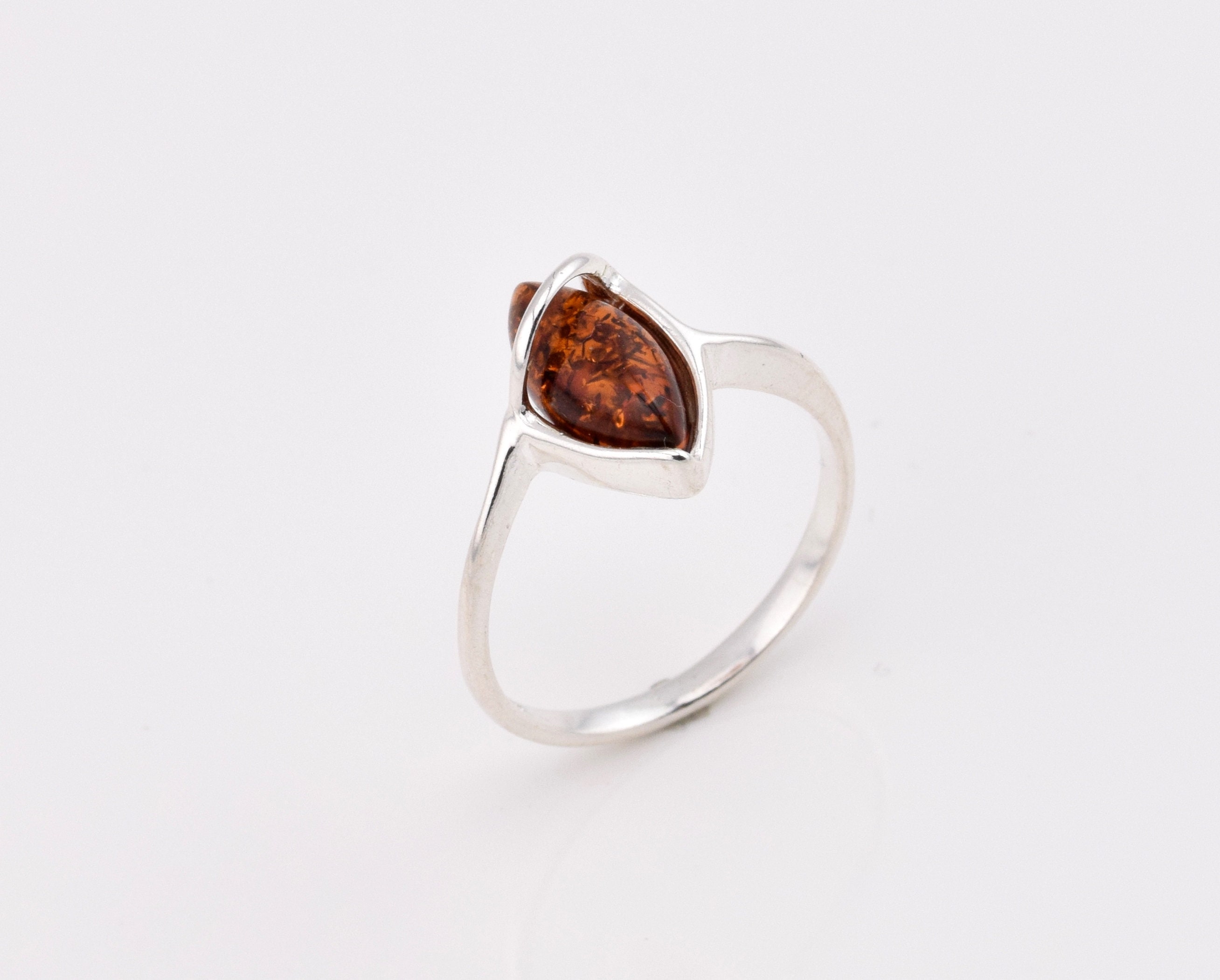Sterling Silver Ring With Natural Baltic Amber Amber Ring - Etsy UK