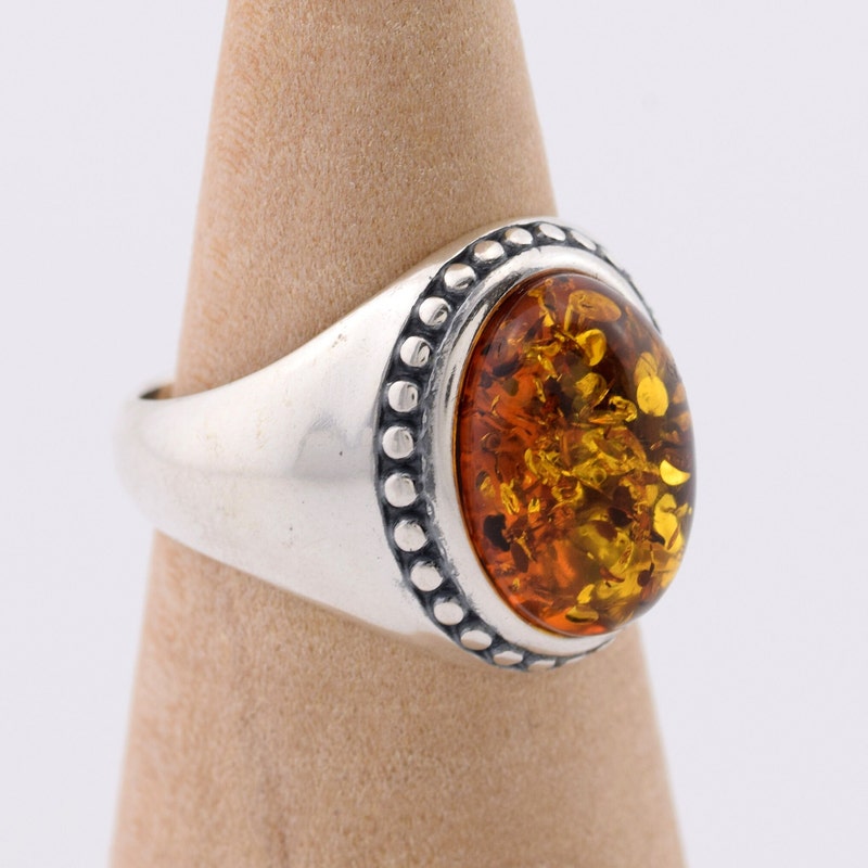Mens Amber Ring - Etsy