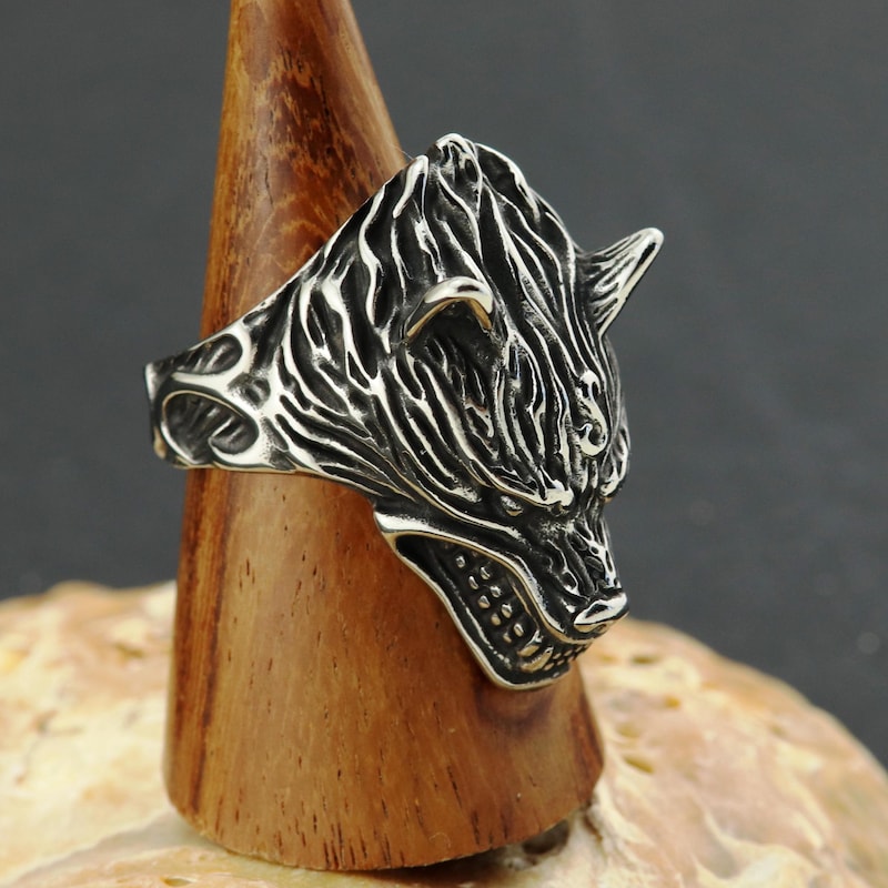 Wolf Ring - Etsy
