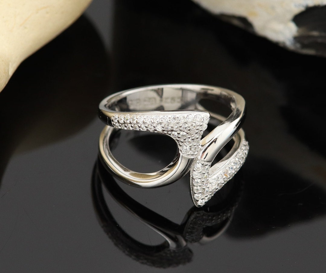 Grosse bague en argent sterling et zirconium naturel - Etsy France