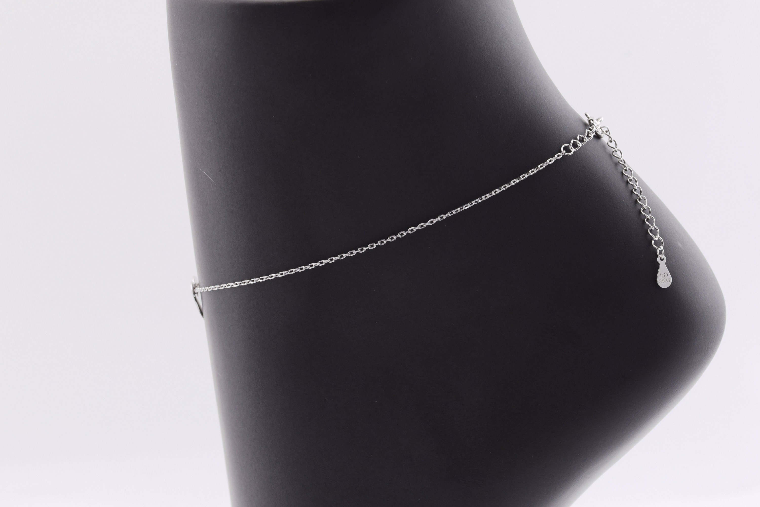 Sterling Silver Anklet Anklet With Heart Silver Leg - Etsy UK