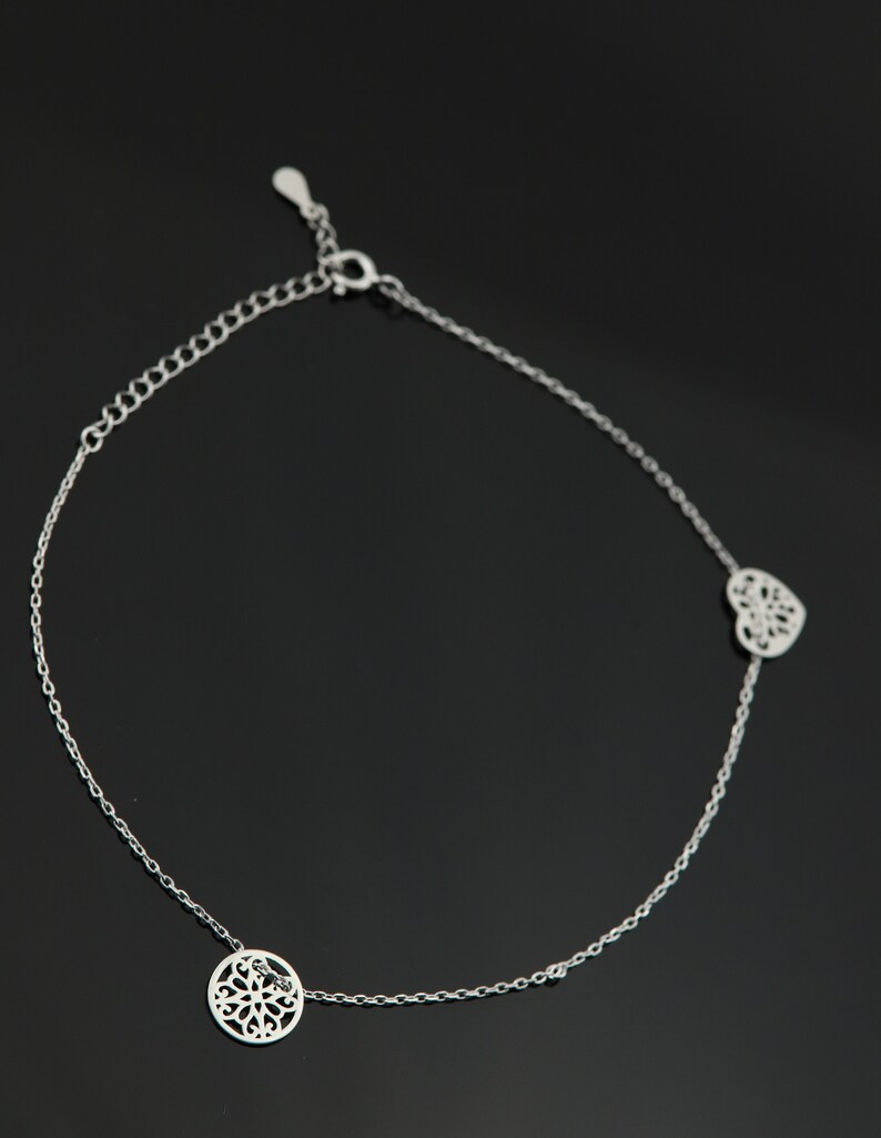 Sterling Silver Anklet Anklet With Heart Silver Leg - Etsy UK