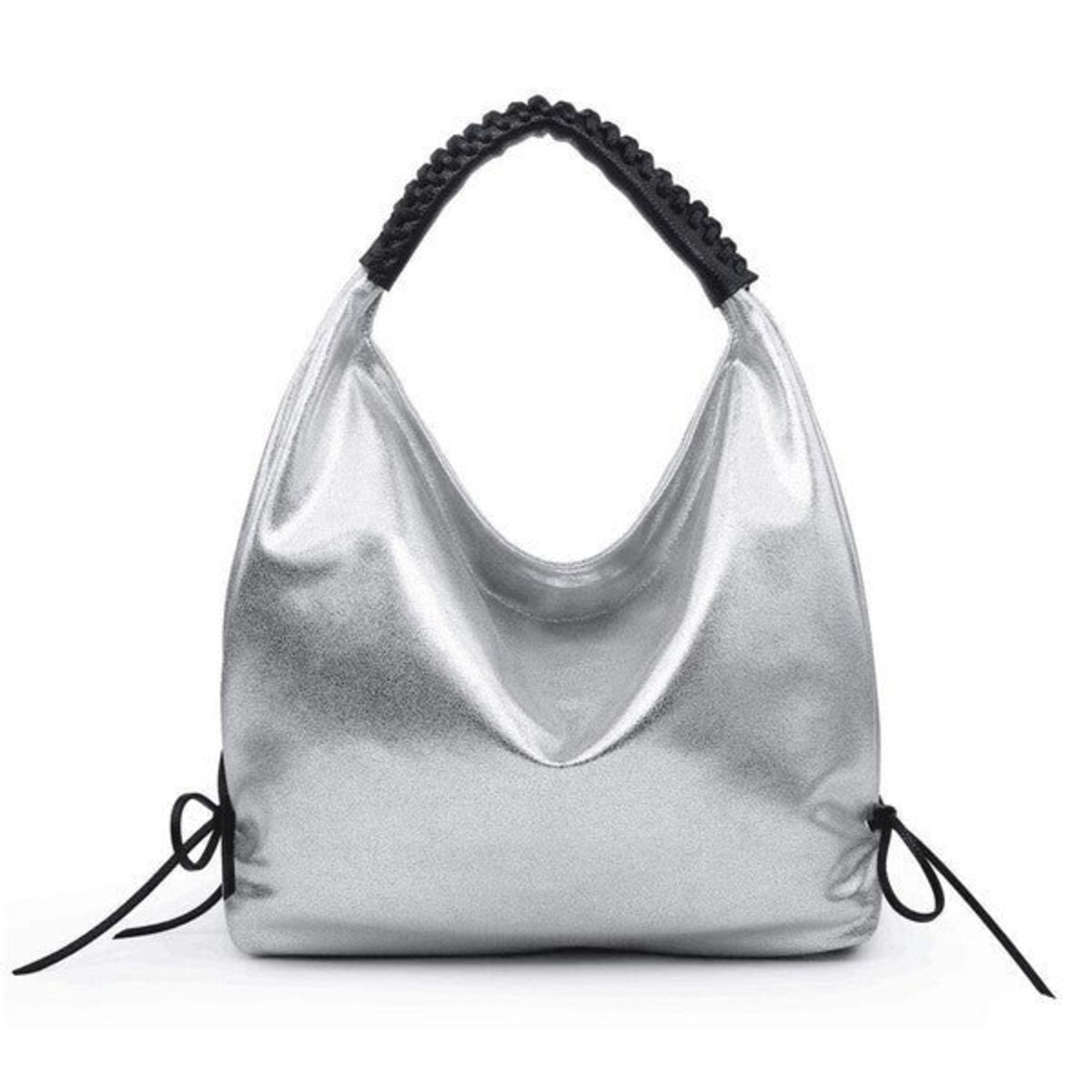 Women Hobo Bag Metallic Silver - Etsy