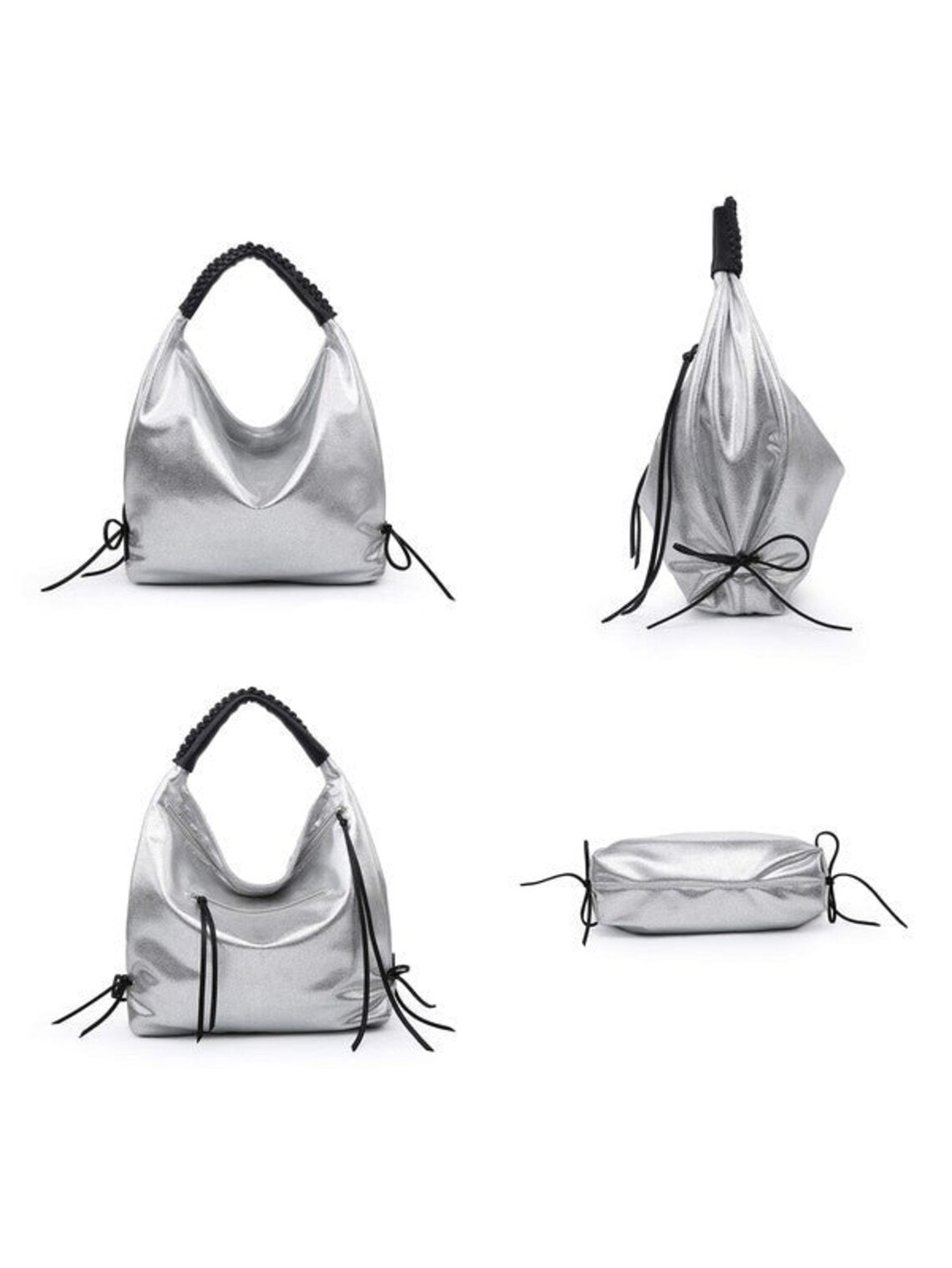 Women Hobo Bag Metallic Silver - Etsy