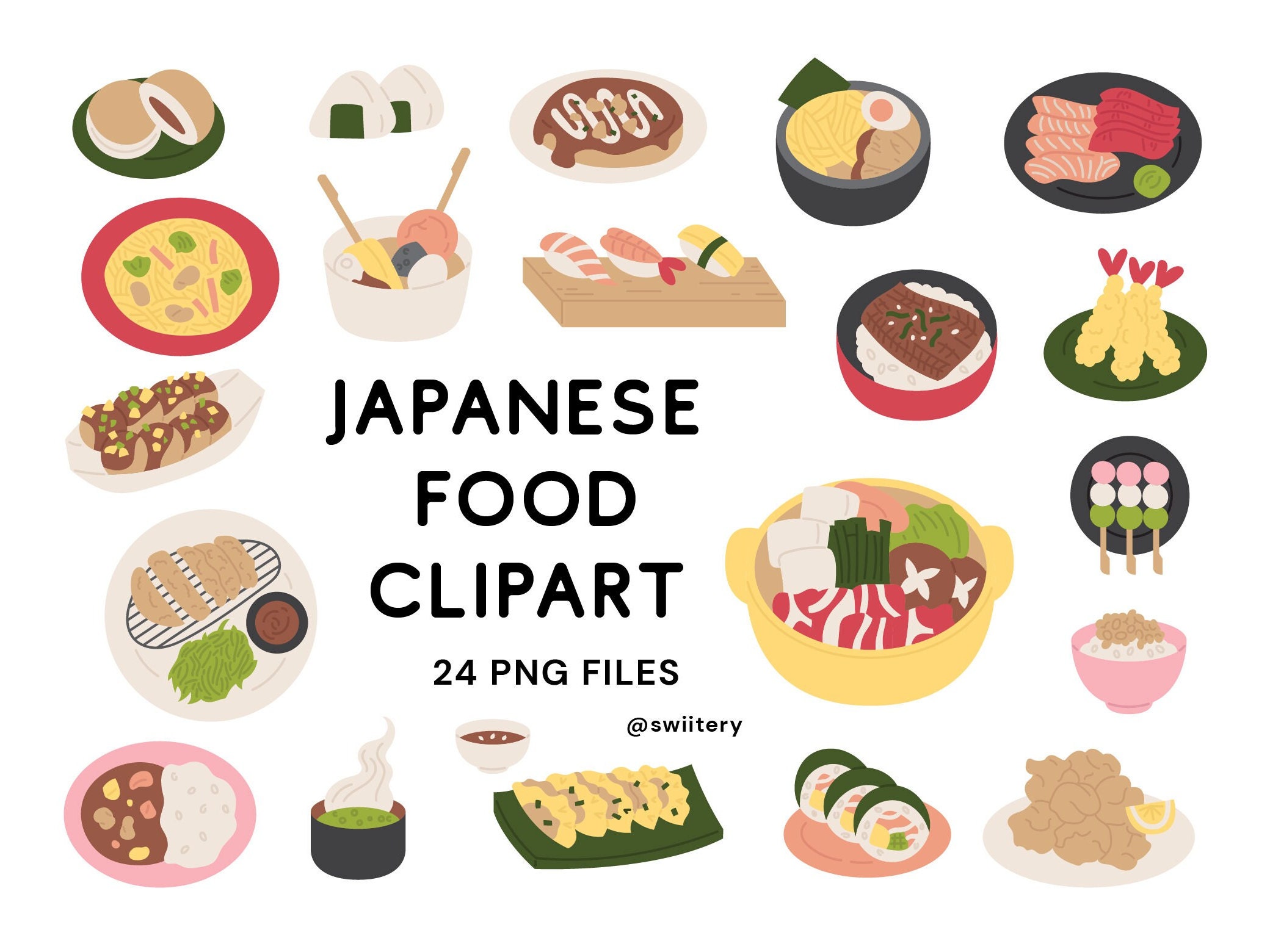 Japanese Food Clipart Set PNG, Asian Cuisine Restaurant Menu ...