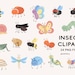 Bug & Insect Clipart Set PNG, Animal Illustration | Digital Instant ...