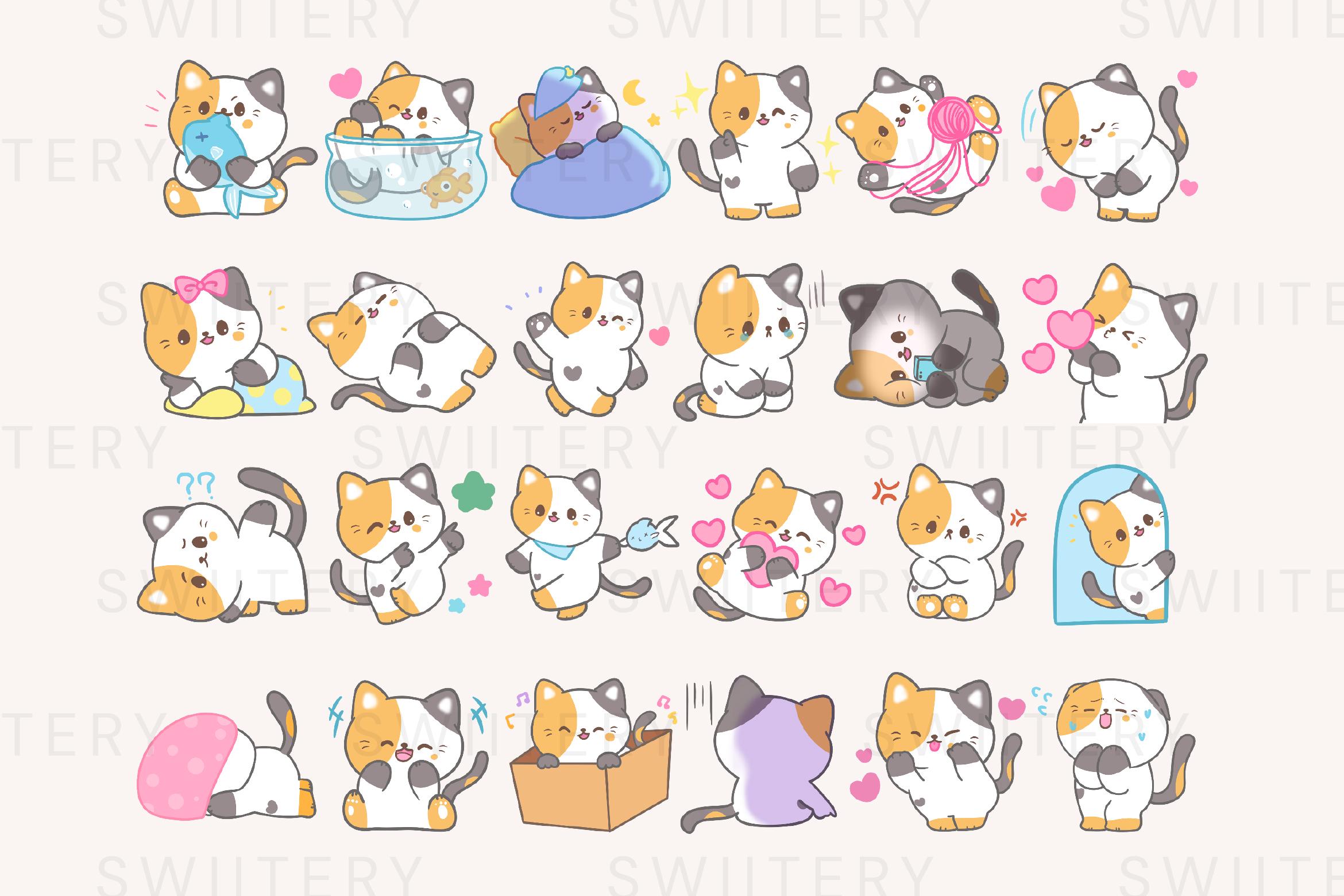 Hikaru Cat Clipart PNG | Cute Kitten Cat Cartoon Character Pet ...