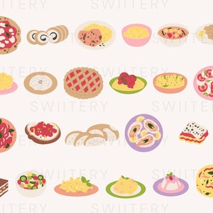 Italian Food Clipart Set PNG, Cuisine Restaurant Menu Illustration ...