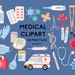Medical Clipart Set PNG, Hospital Healthcare Illustration | Digital ...