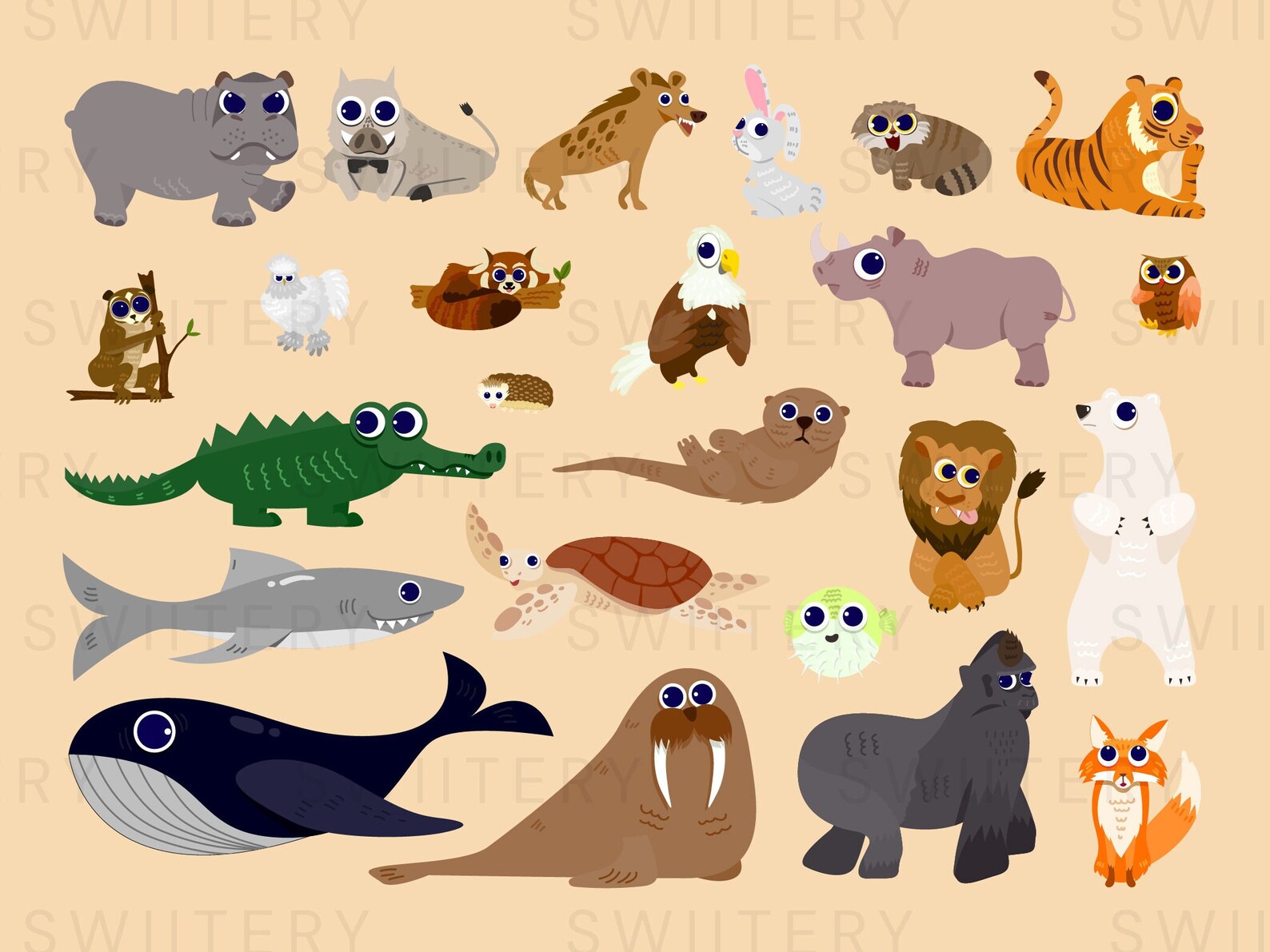 Animal Clipart PNG | Zoo Wild Life Graphic Set | Digital Instant ...
