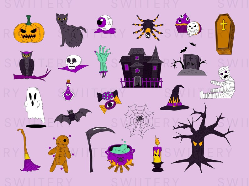 Halloween Clipart PNG | Holiday Decoration Graphics for Happy Halloween ...
