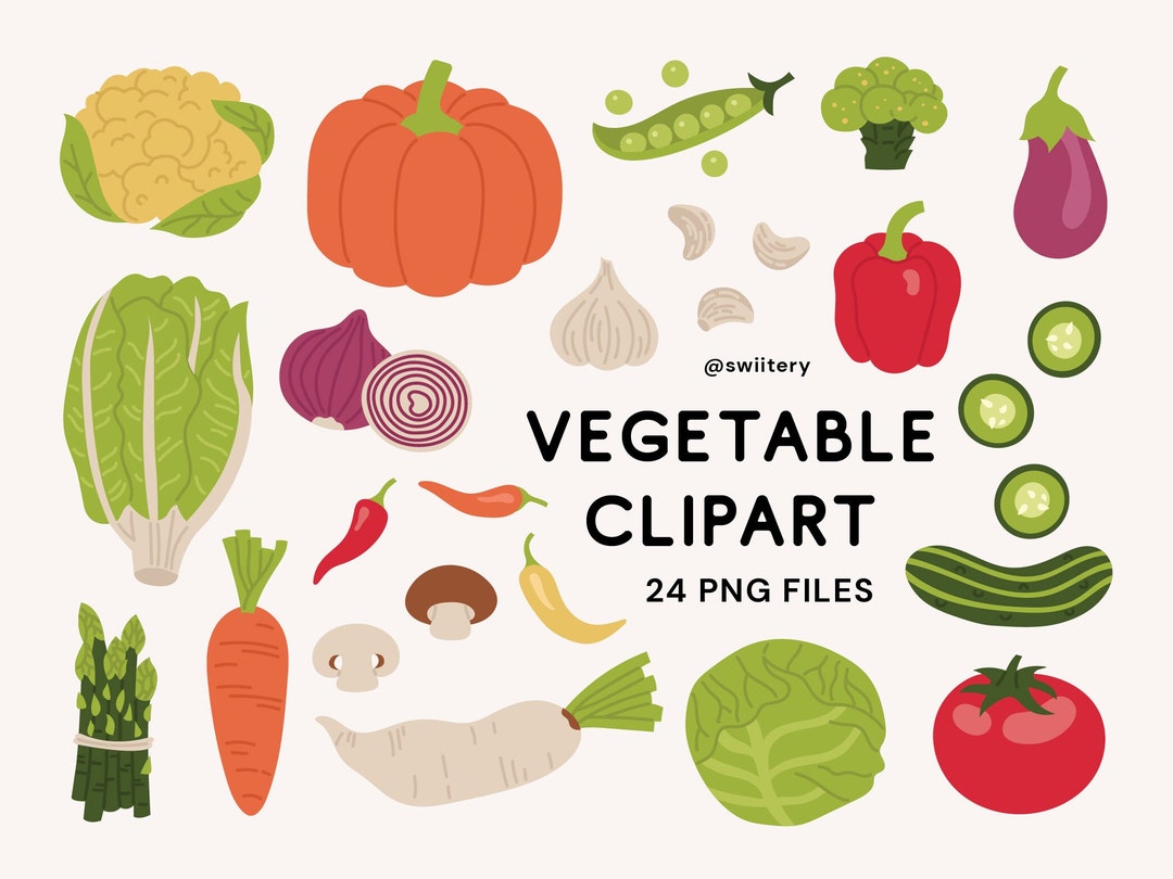Vegetable Clipart PNG | Veggie Cooking Food Graphic Set | Digital ...
