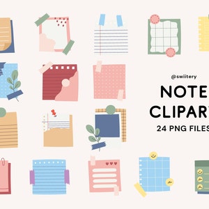 Note Clipart PNG Paper Graphics for Planner Decor Post It Sticky Notes ...