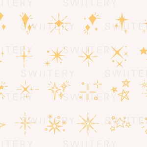 Sparking Star Clipart Set PNG, Glowing Star Light Illustration ...