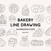 Bakery Line Drawing Clipart PNG SVG | Minimal Line Art for Wall Decor ...