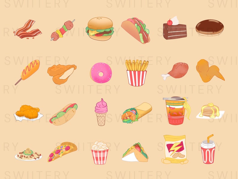 Fast Food Clipart PNG | Food Graphics for Foodies | Junk Food, Menu ...
