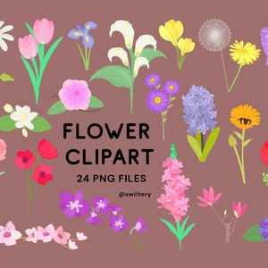 Flower Clipart PNG | Floral Blossom Gardening Graphic Set | Digital ...