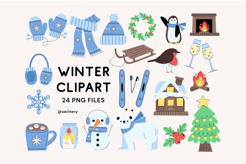 Winter Clipart PNG | Decoration Graphics for Cozy Winter Season ...