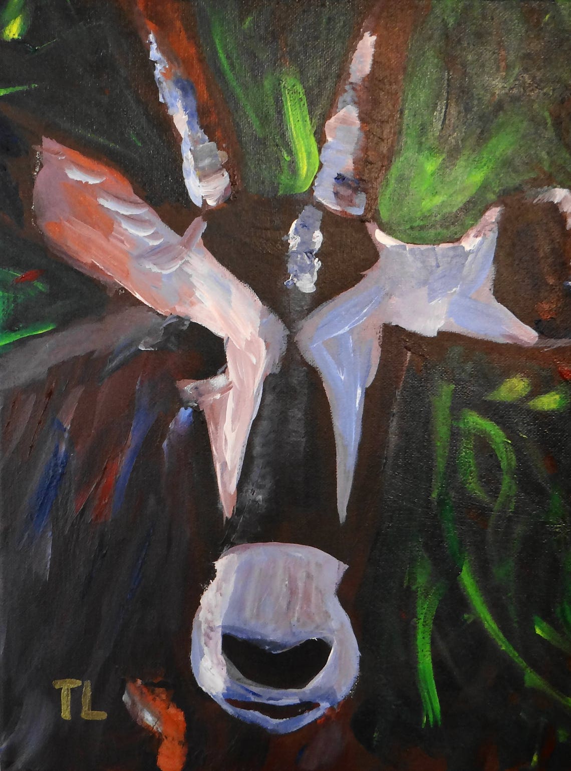 Gemsbok Oryx Original Art Painting Abstract | Etsy