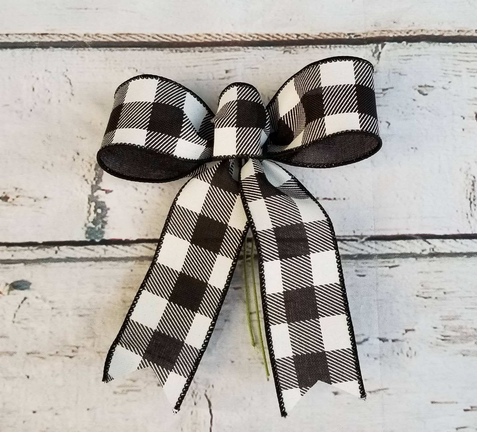 8 Black Buffalo Check Bows Rustic Bows Christmas Bows - Etsy