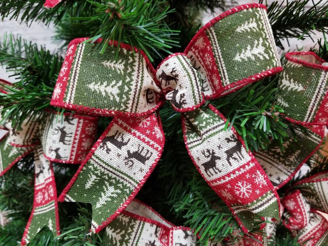 8 Shoestring Christmas Sweater Shoestring Bows Rustic Bows - Etsy