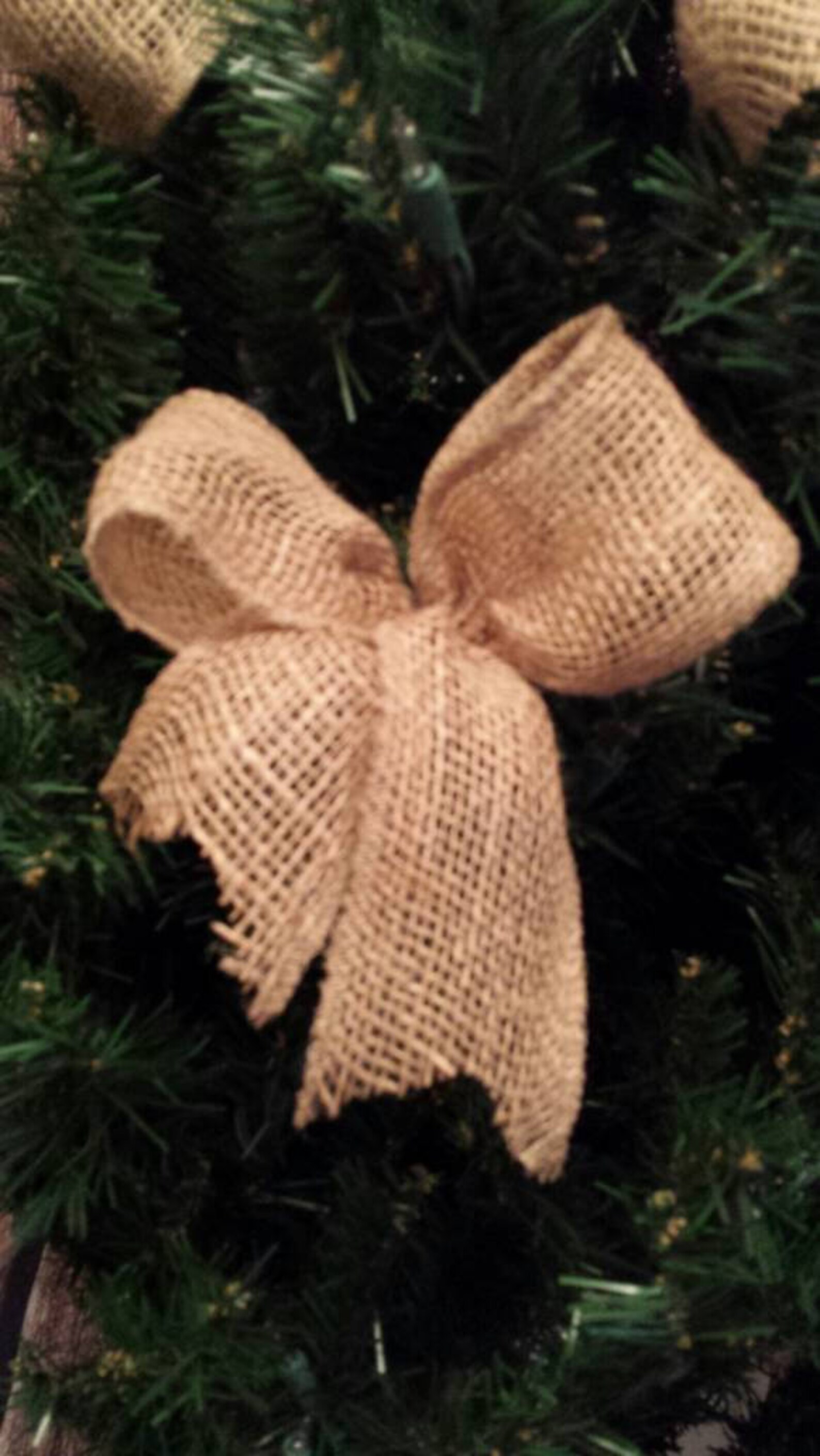 8 Burlap Bows Rustic Bows Christmas Bows Christmas Tree - Etsy