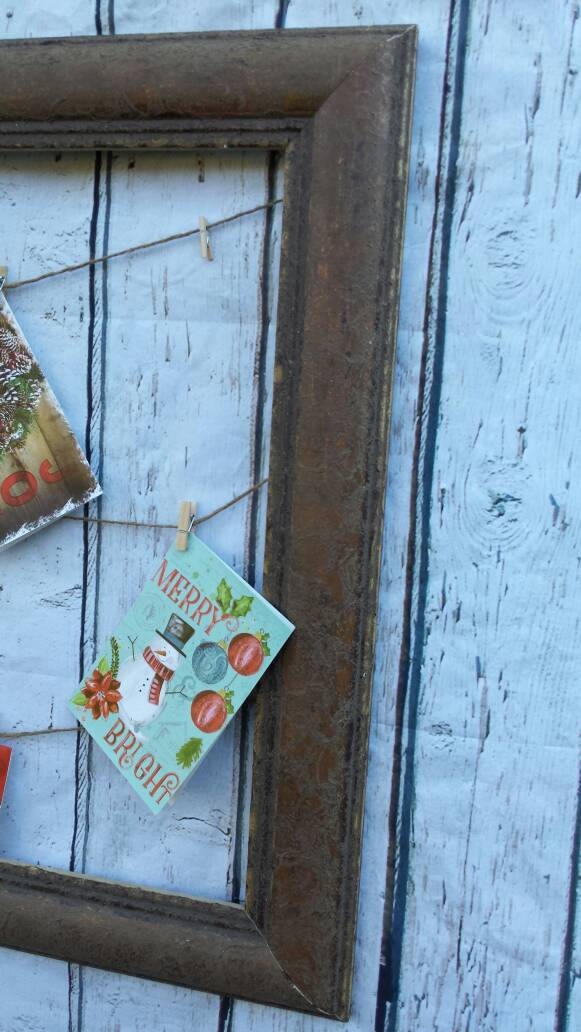 Rustic Wooden Frame Christmas Card Holder, Picture Holder, Memo Board ...